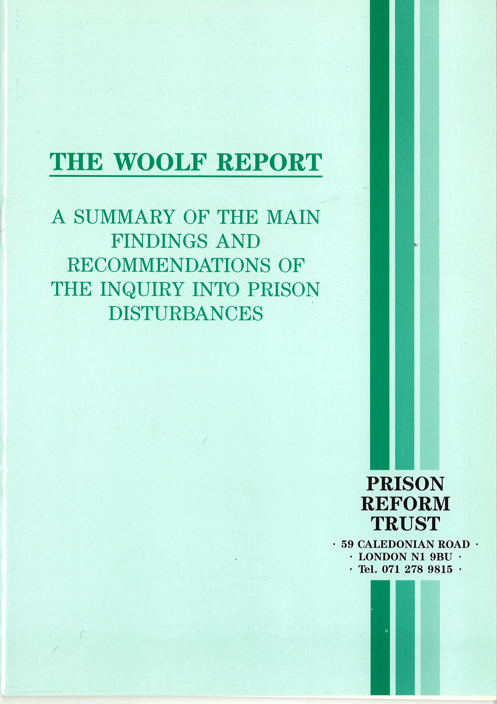 The Woolf Report—a summary of the main findings and recommendations of ...